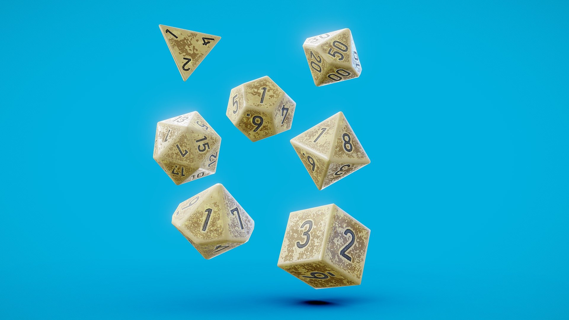 RPG dice set - PBR - Game-ready model - Buy Royalty Free 3D model by ...