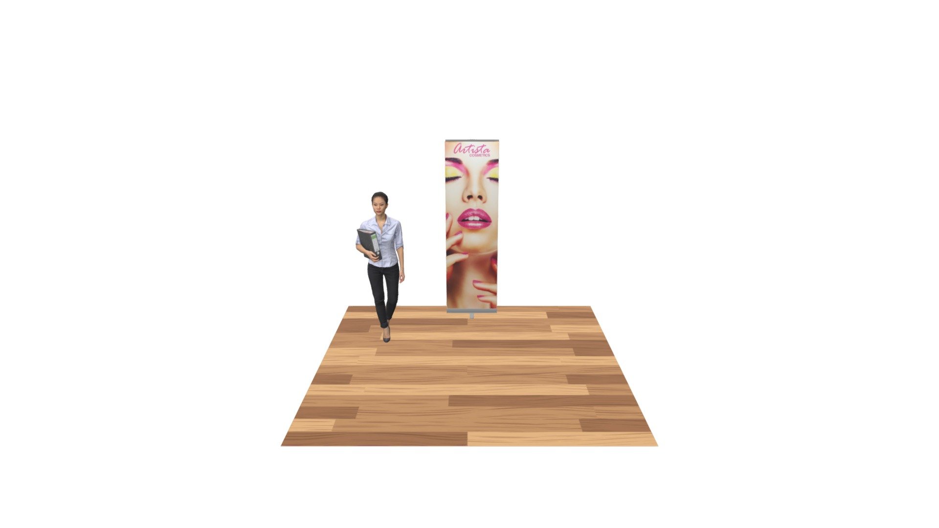 Portable Roll Up 24" Retractable Display - Download Free 3D model by ...