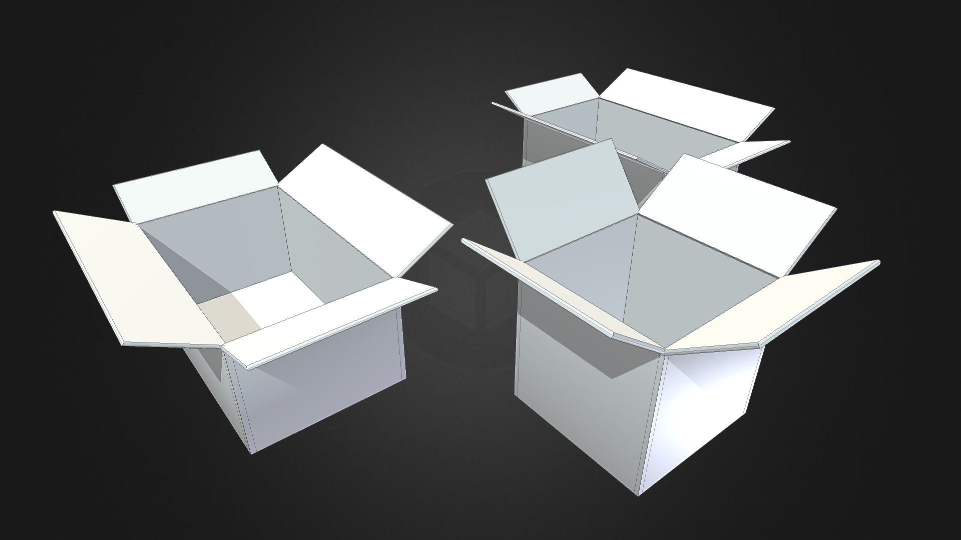 Cardboard Boxes untextured - Download Free 3D model by Vicki Lau ...