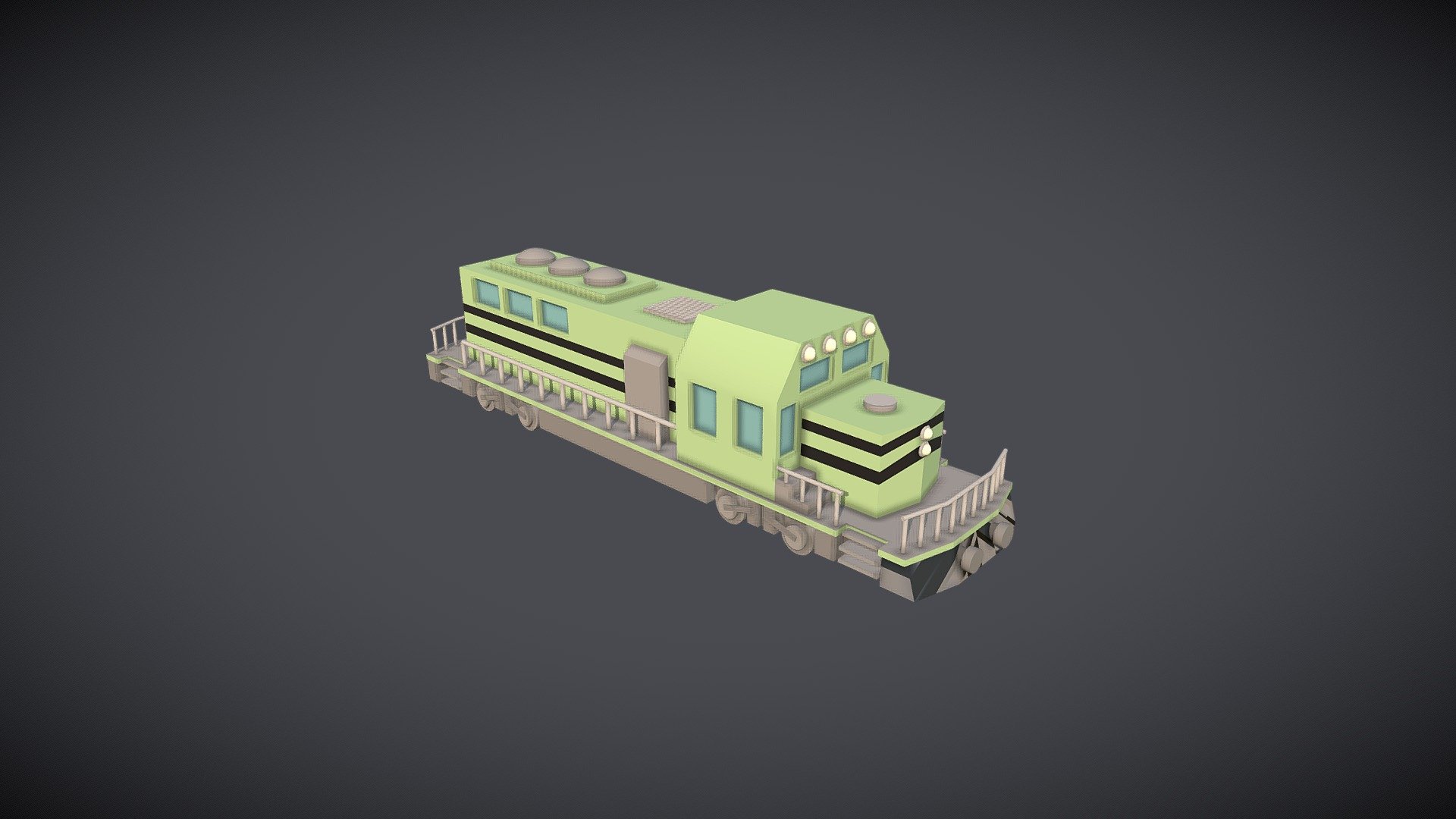 Low-Poly Green Locomotive - Buy Royalty Free 3D model by Incod ART 3D ...