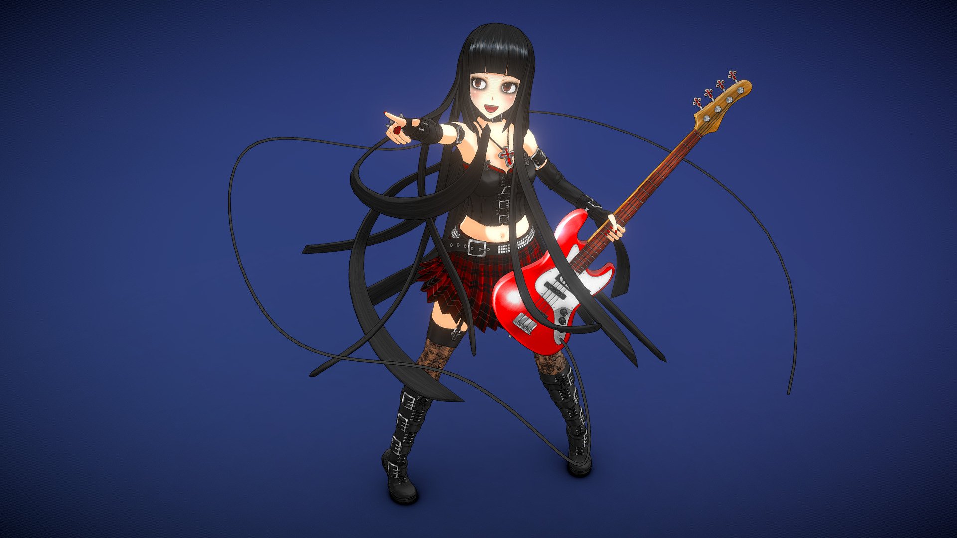 Roxtar (unlit with anime outline) - 3D model by benhollio [980fe2f ...