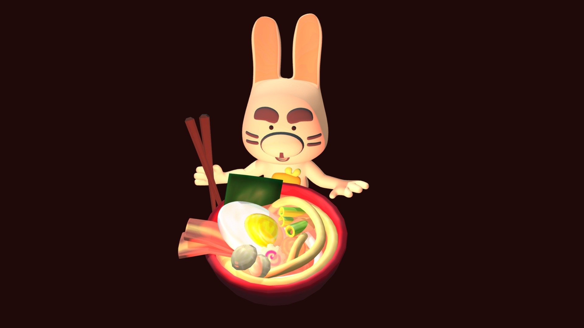 ribbit with noodle (rigged) - 3D model by Juliette(PurpleFox ...