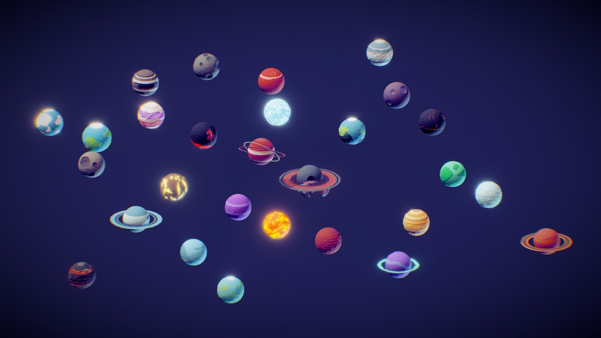 Poly_Low - Sci - Fi - Planets (Preview) - 3D model by DinV [98149b7] - Sketchfab