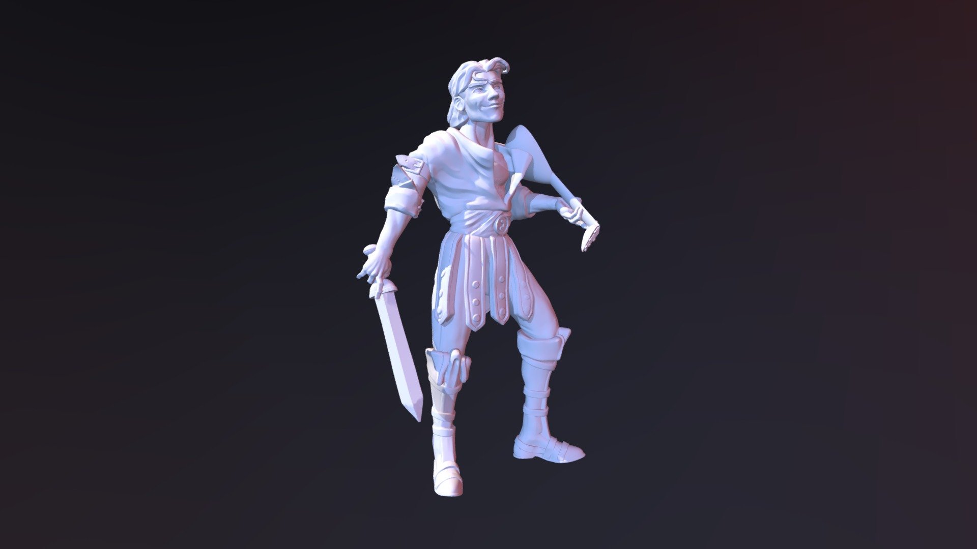 "Gus" - Bard with Lute and Sword - Download Free 3D model by Vindr ...