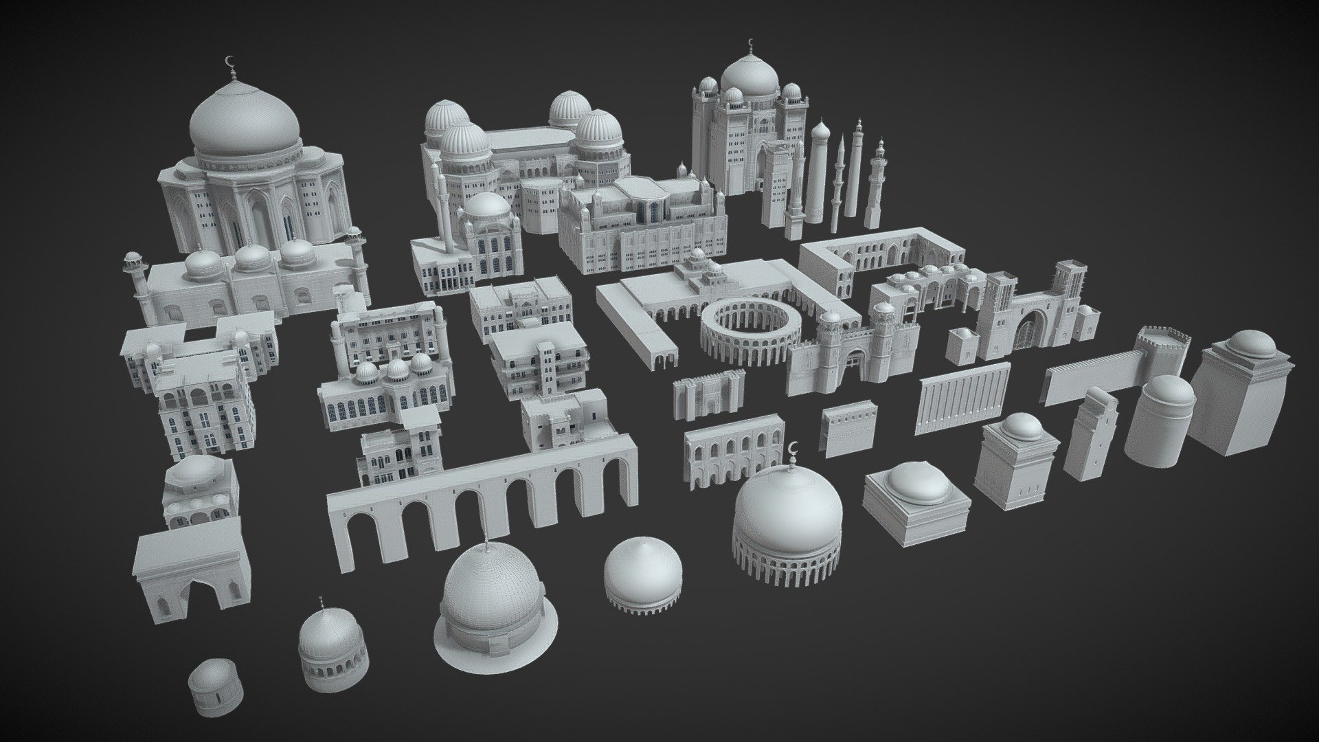 Islamic style architectural asset package - Buy Royalty Free 3D model by xinige [9834d33 ...