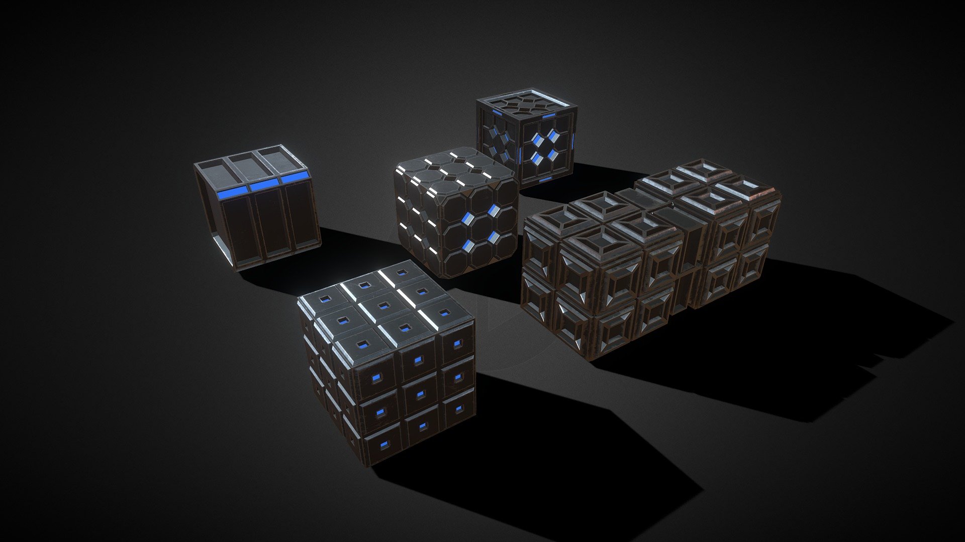 Sic- Fi Box Collection Metal (Part Three) - Buy Royalty Free 3D model ...