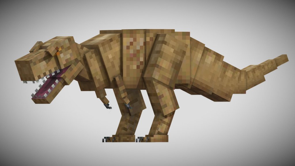 T rex Minecraft prisma 3d - A 3D model collection by zzablue796 - Sketchfab