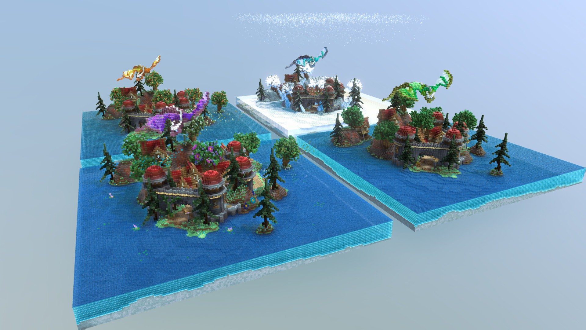 Spawn - 4x Tiny Island Seasonal Villages - Buy Royalty Free 3D model by BreadBuilds [984335e ...