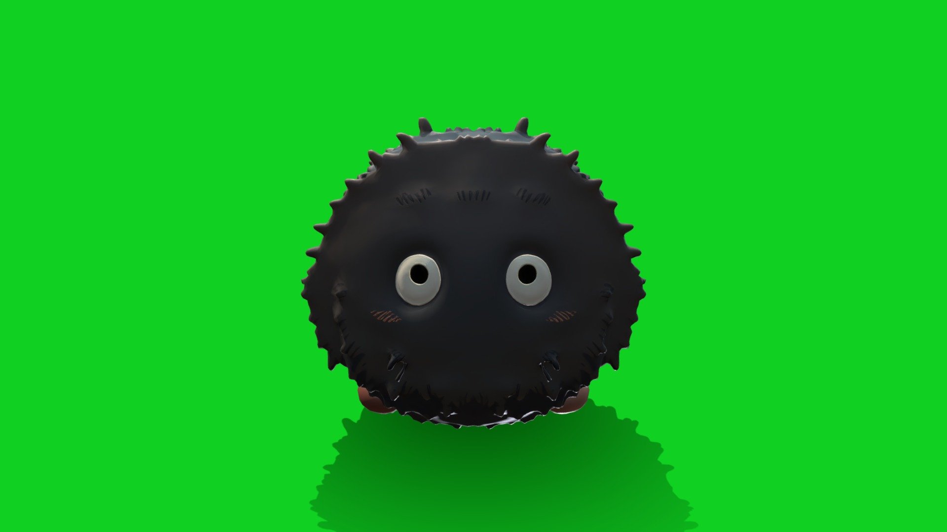 fluffy round animated creature with round eyes - 3D model by mueller.t ...