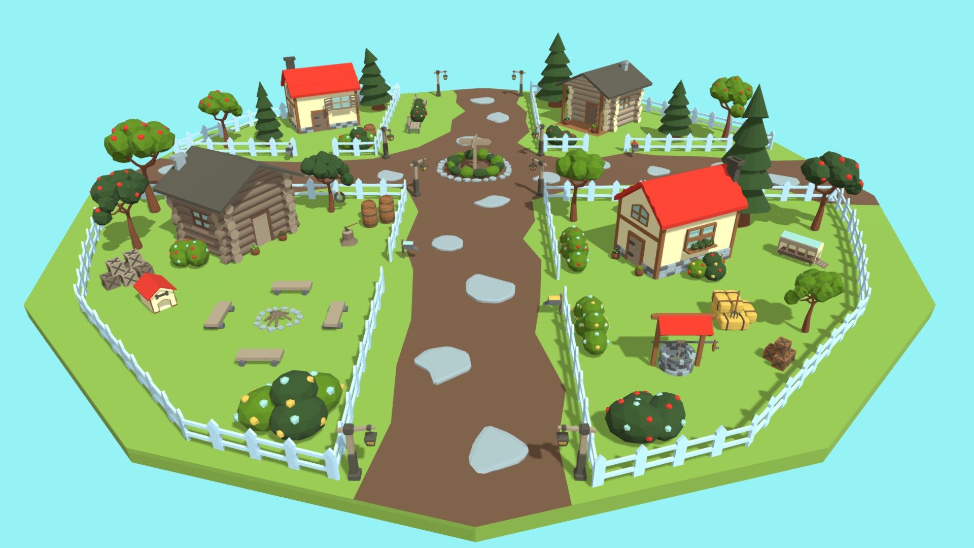 Low Poly Village - Buy Royalty Free 3D model by I'm blendin' it (@im ...