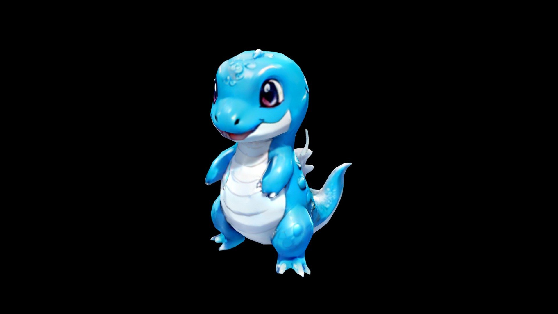 A cheerful blue Pokémon character is standing in - Download Free 3D ...