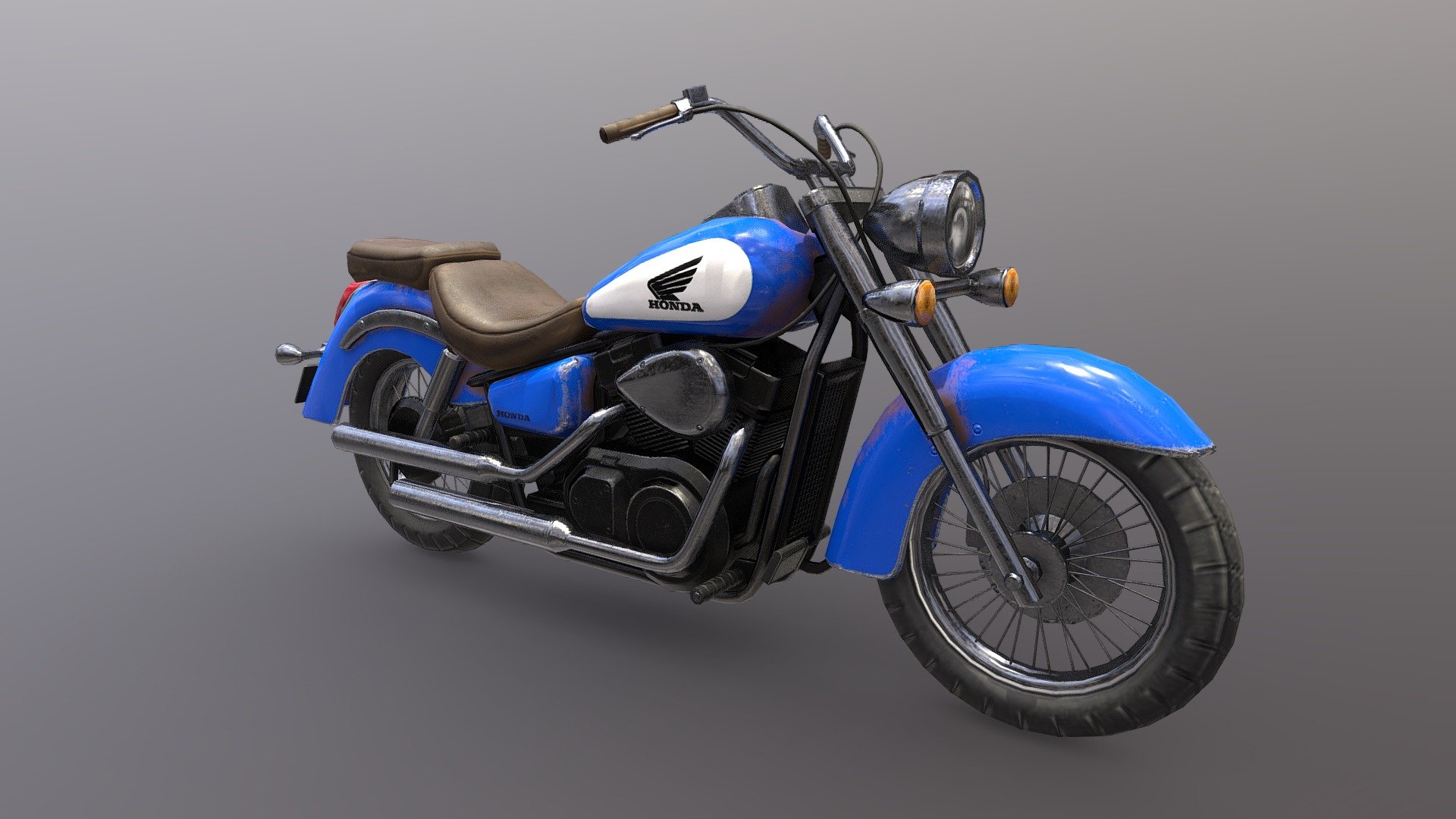 low poly Honda Shadow motorcycle - 3D model by creosine [985a398 ...