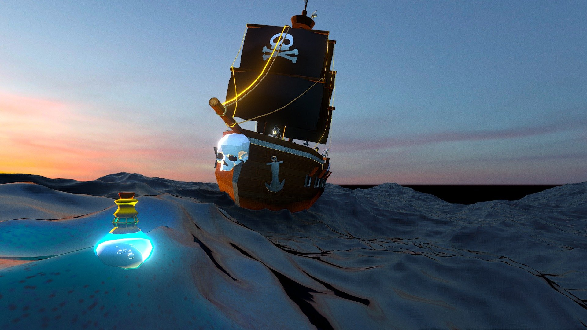 Ship of skeletons - 3D model by Nikita Sharaev (@pwnhammer) [986a09e ...