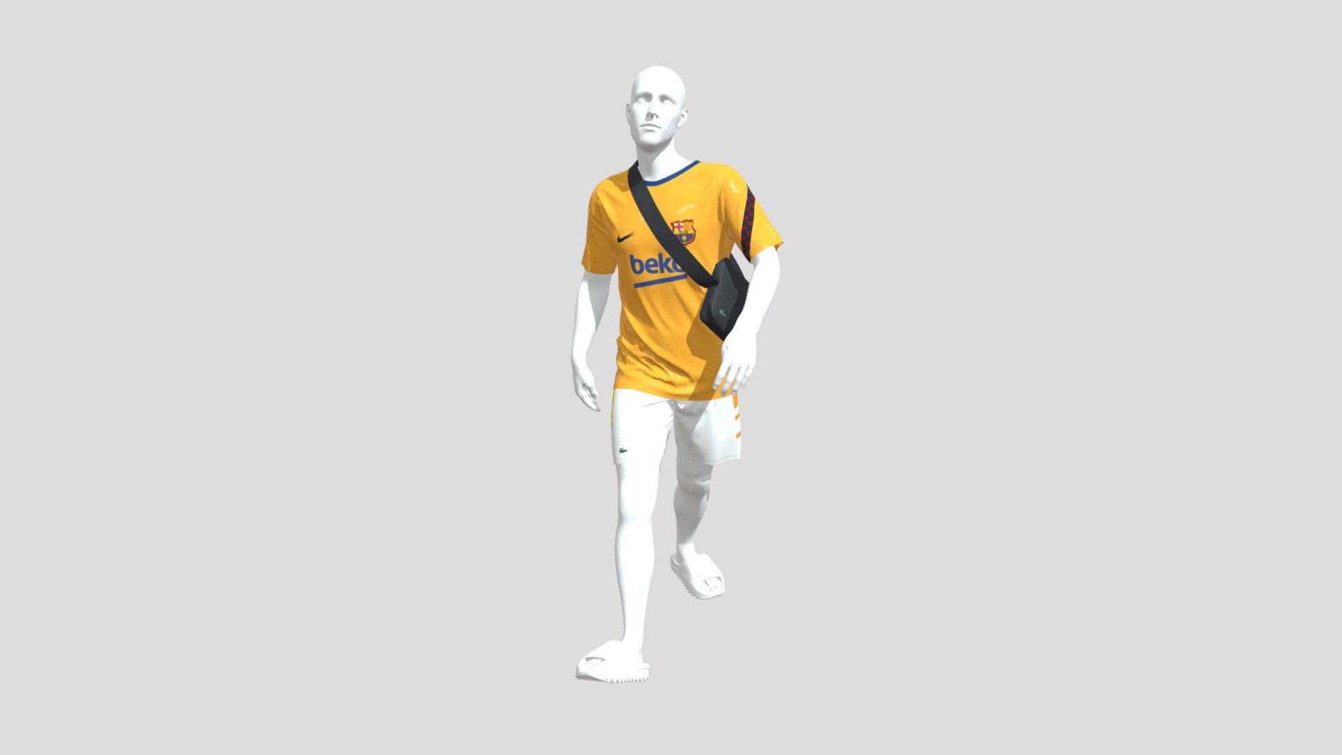 Tshirt Barcelone, Short lacoste And Yeezy - Download Free 3D model by ...