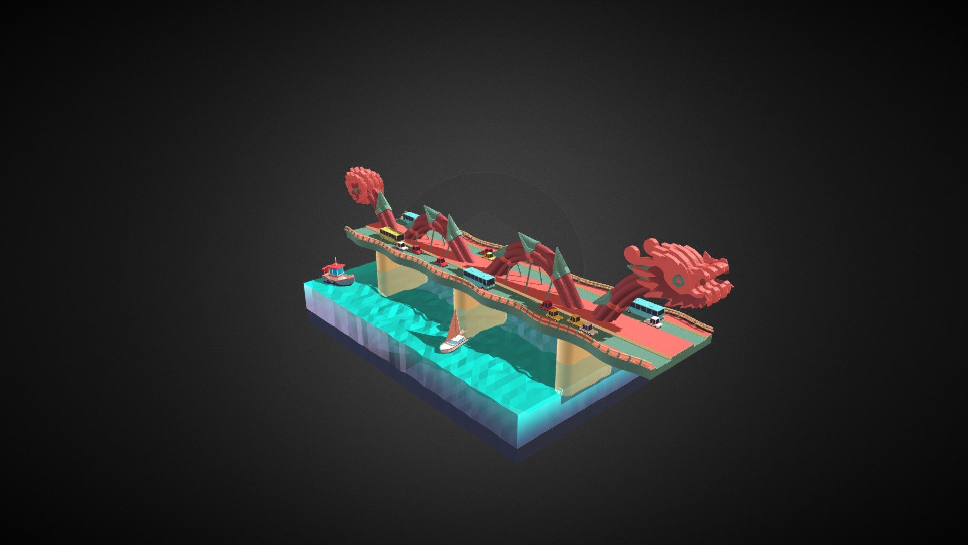 Bridge Dragon - 3D model by chiefartuyen [9874fec] - Sketchfab