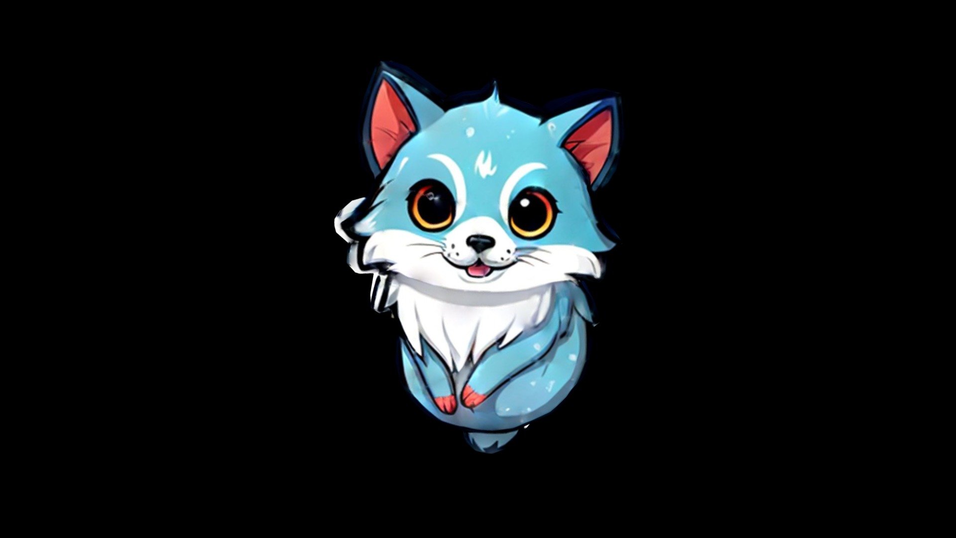 A blue cat character is seen in the sticker imag - Download Free 3D ...