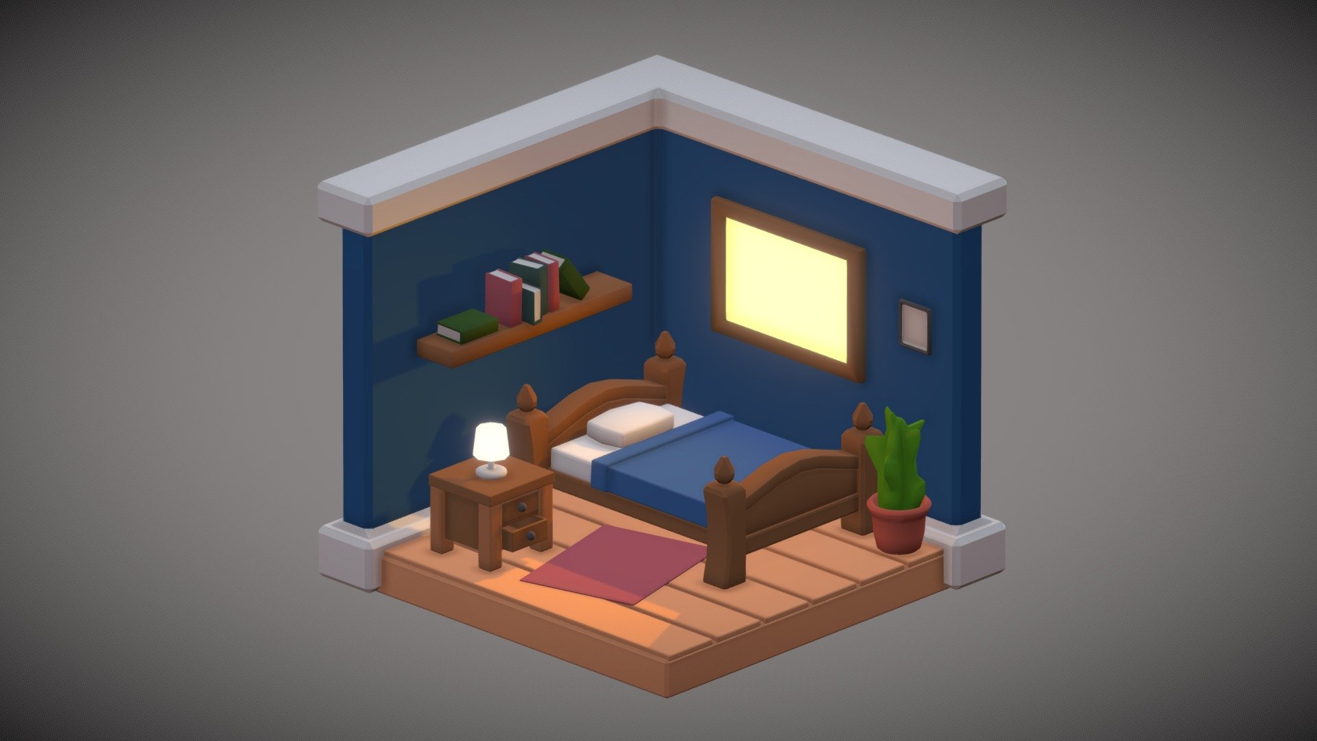 Low poly isometric bedroom - Download Free 3D model by mkghoster ...