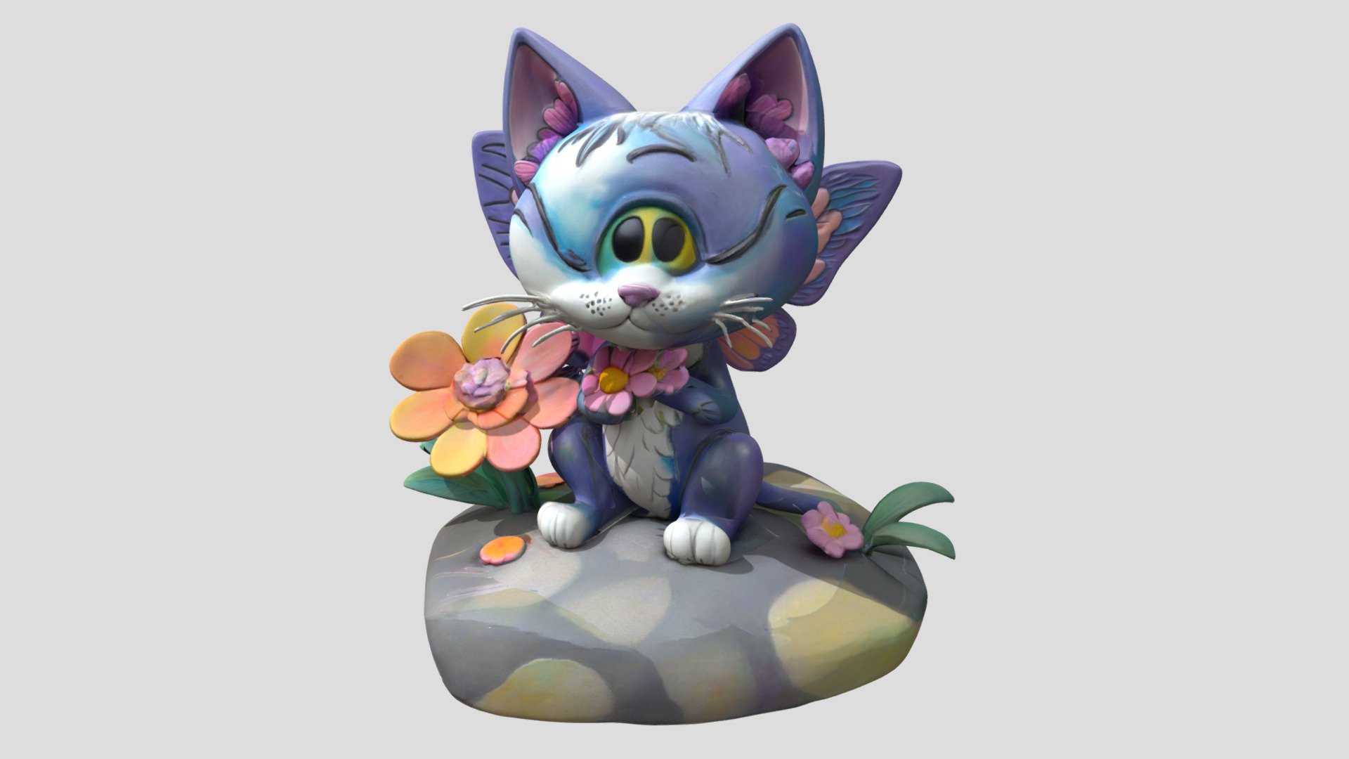 Bluey the Two-Eyed Cat - Download Free 3D model by Brian Trepanier (@CMBC) [988ace8] - Sketchfab