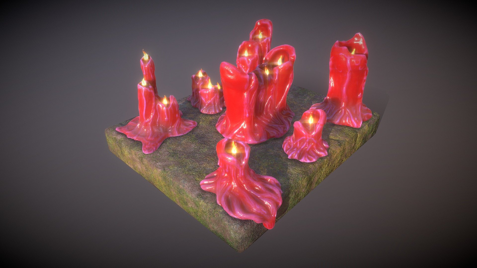 Set of candles - 3D model by 3D_Kod [988c6f0] - Sketchfab