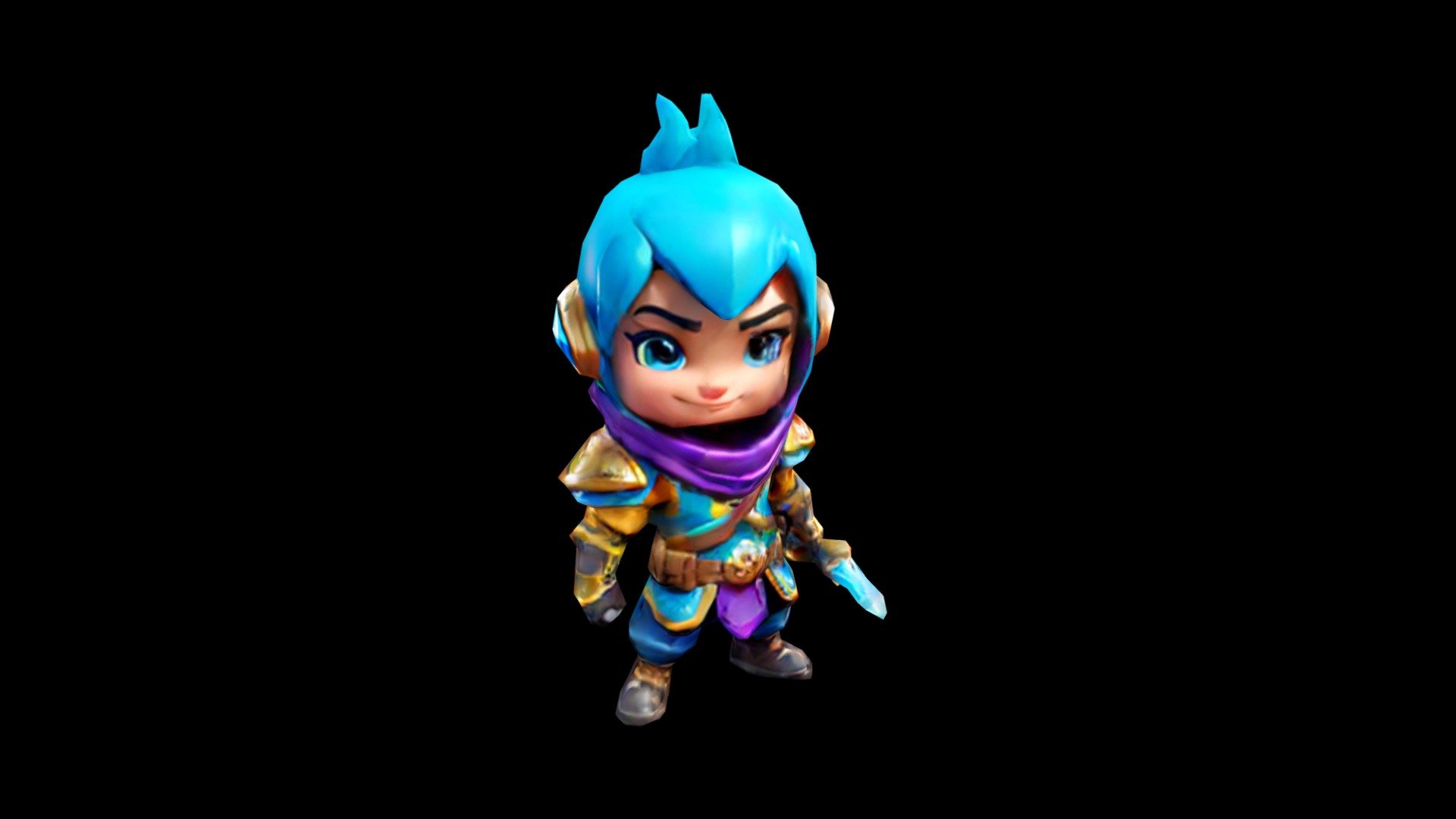 ANIMESTYLE CHARACTER Roblox character with blue - Download Free 3D ...