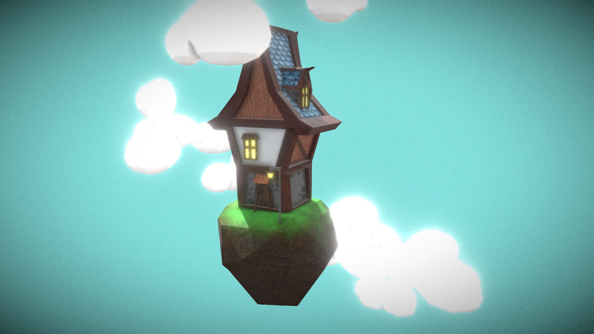 Floating house - Download Free 3D model by Silvr3D [9890e7c] - Sketchfab