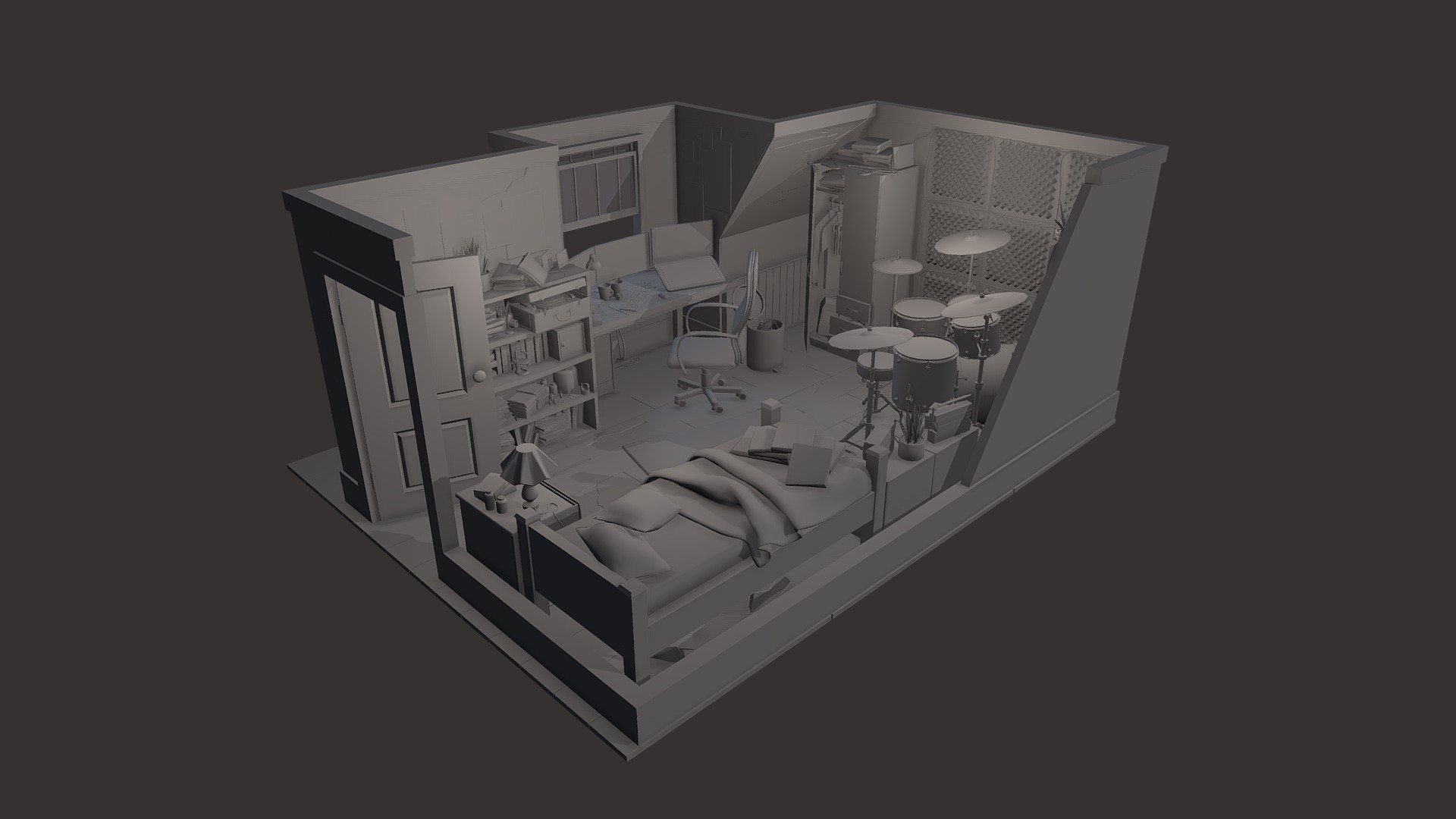Room - Download Free 3D model by Voxel_CG [989bdae] - Sketchfab