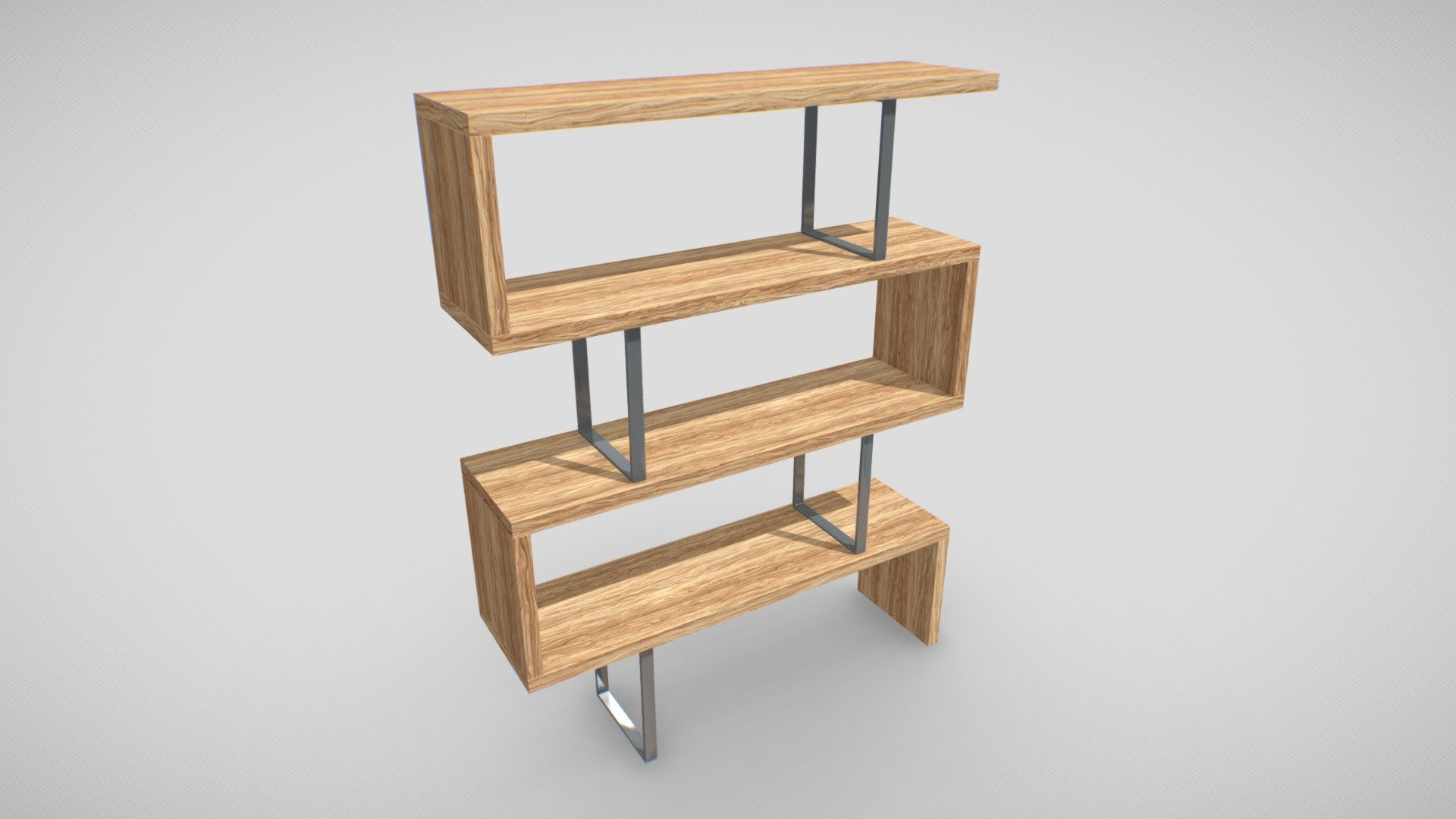 Wooden Designed Shelf for Books and Home Decor - Buy Royalty Free 3D ...