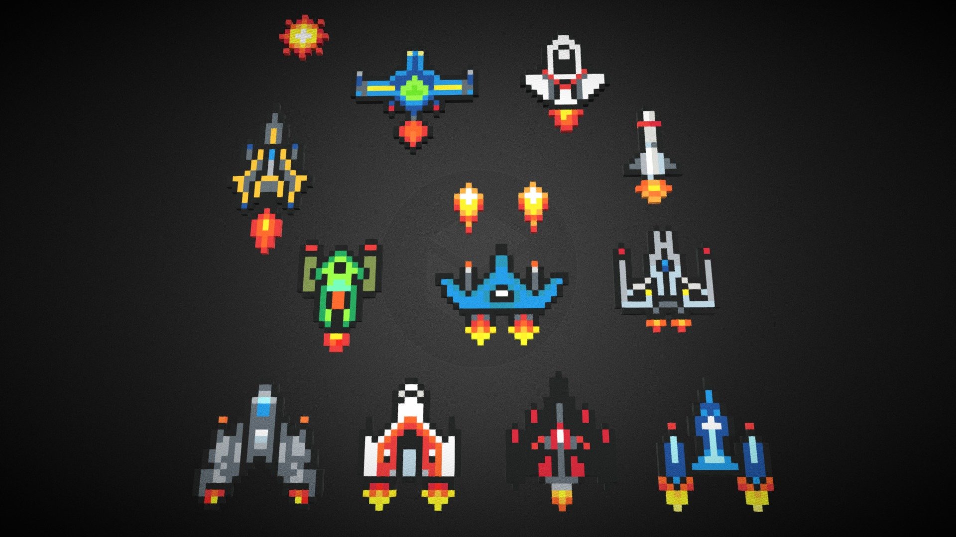 Pixel Spaceships Vol. 1 Pixel / Voxel - Buy Royalty Free 3D model by ...