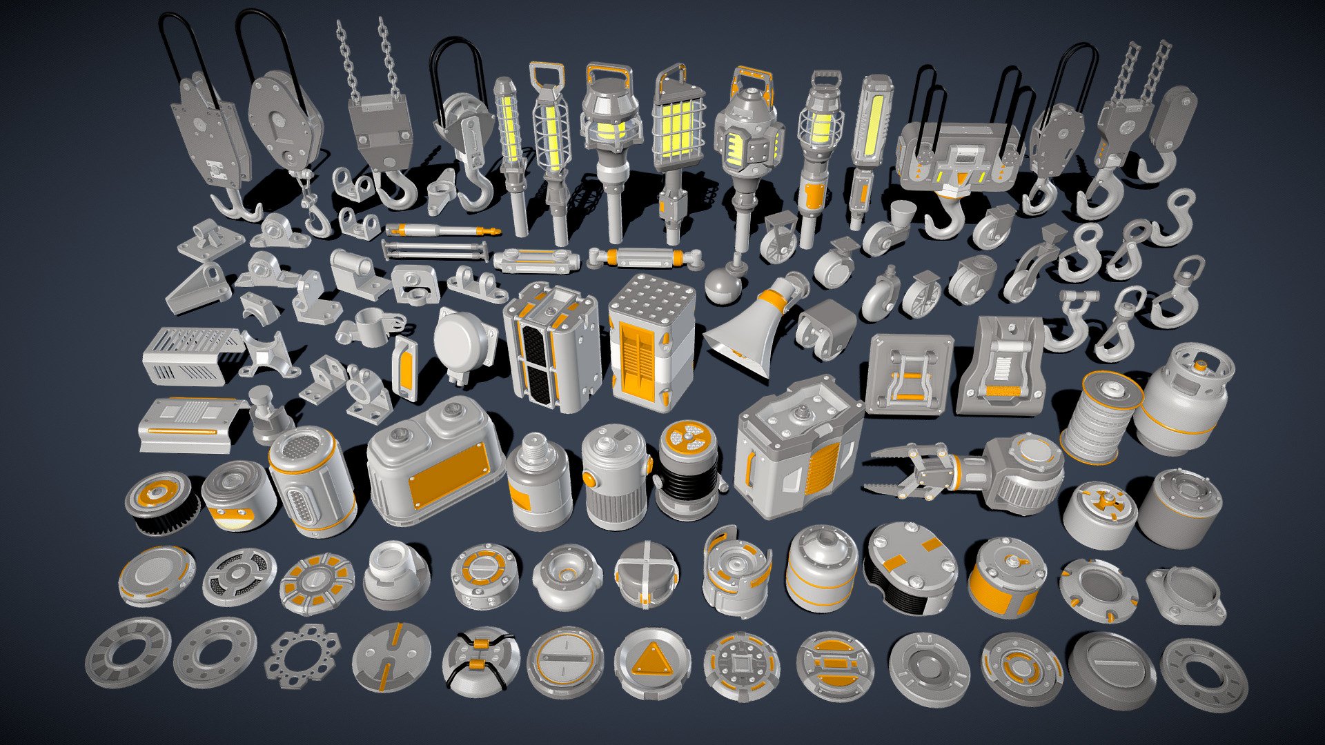 Industrial Kitbash - 12 - 100 pieces - 3D model by 3d.armzep [98a7f32 ...