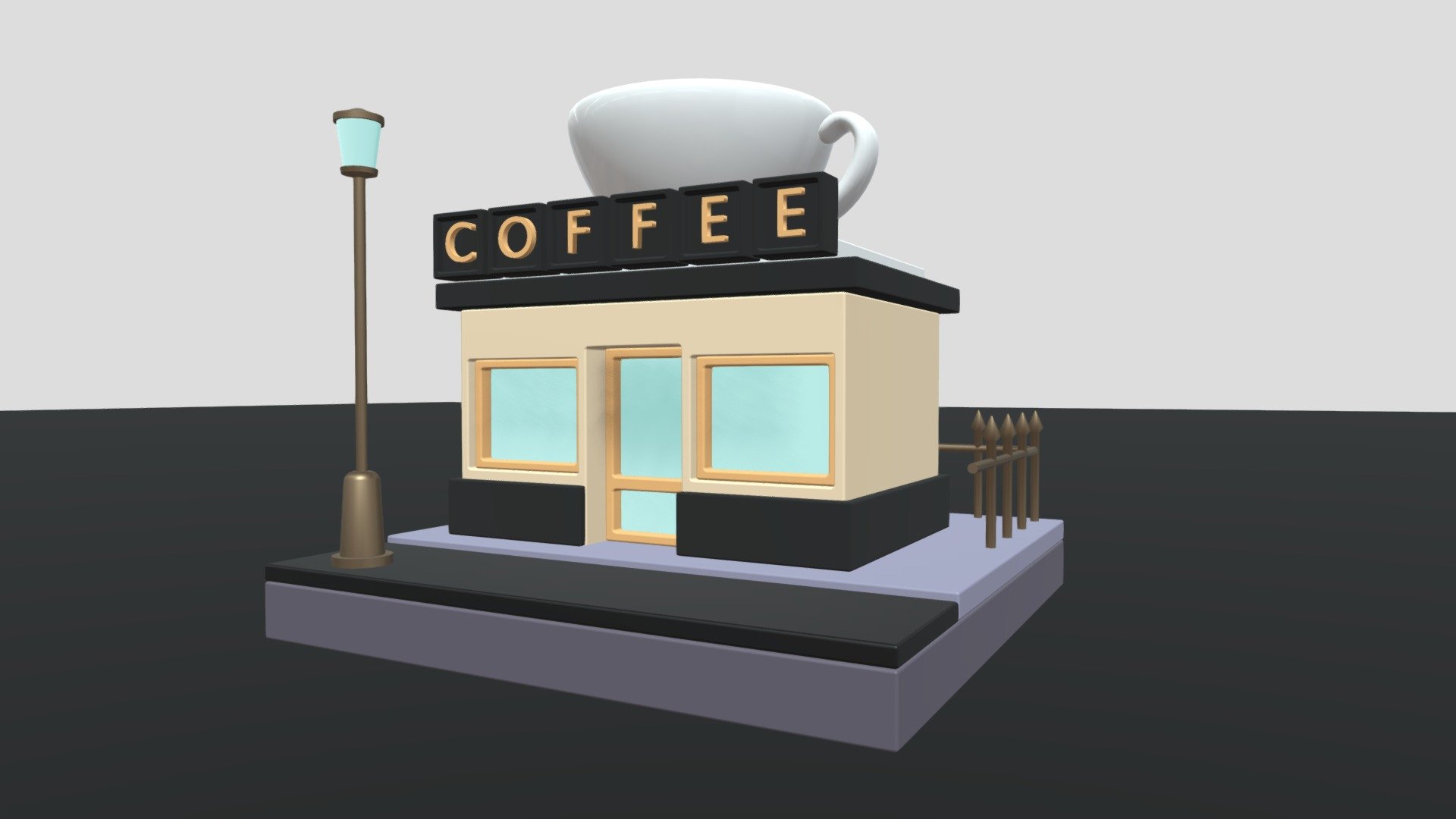 COFFEE SHOP - Download Free 3D model by OOO1k [98b15b7] - Sketchfab