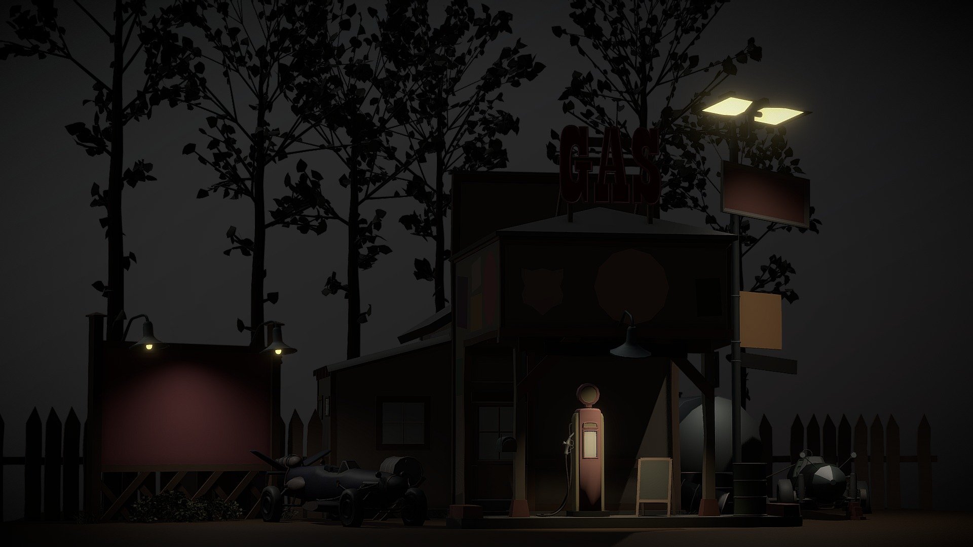 Old Service Station - 3D model by bjejchenz [98b1df3] - Sketchfab