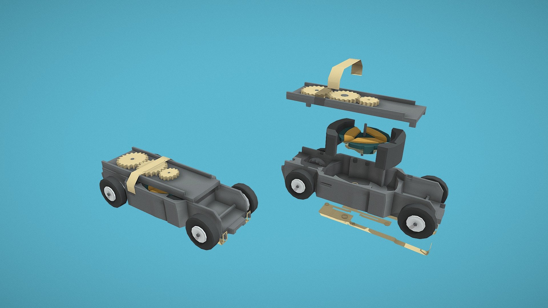 Slot Car Chassis w/ Exploded View - 3D model by parjen [98b48be ...
