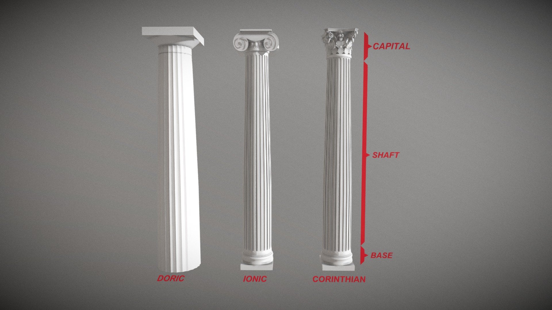 Three Greek Columns - 3D model by Media Center for Art History ...