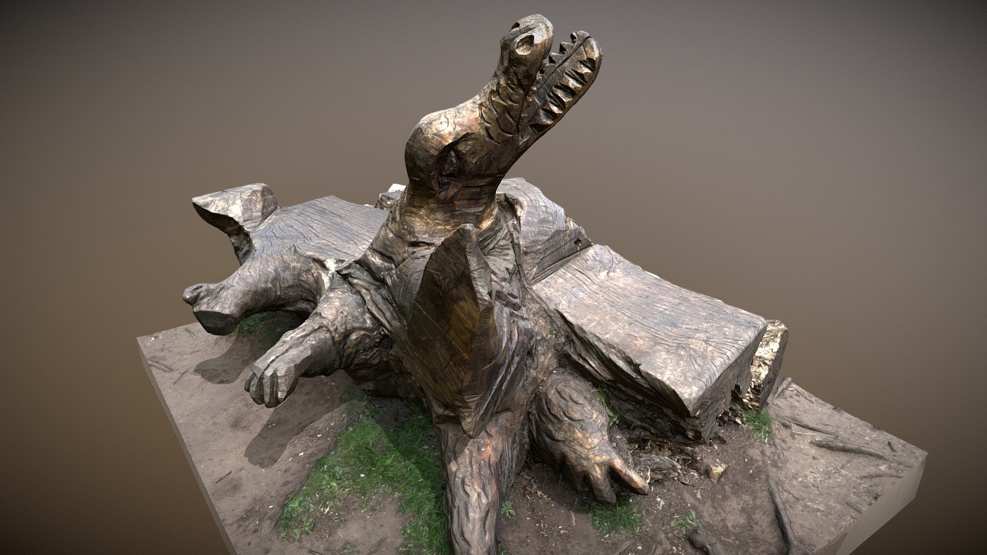 Jephson Gardens Monster Carving - Buy Royalty Free 3D model by ...