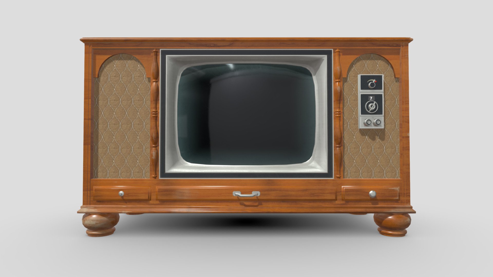 1970s American Console TV - 3D model by ampace [98c09f7] - Sketchfab