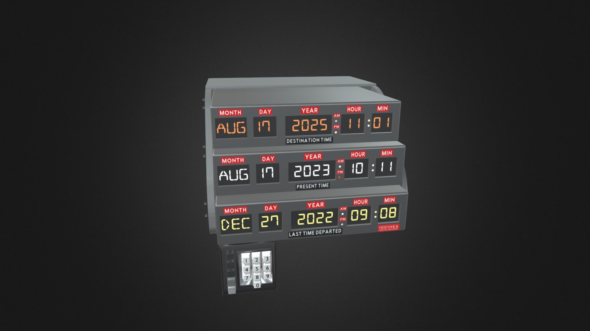 Time Panel (Back To The Future) - Download Free 3D model by SILVER KEY ...