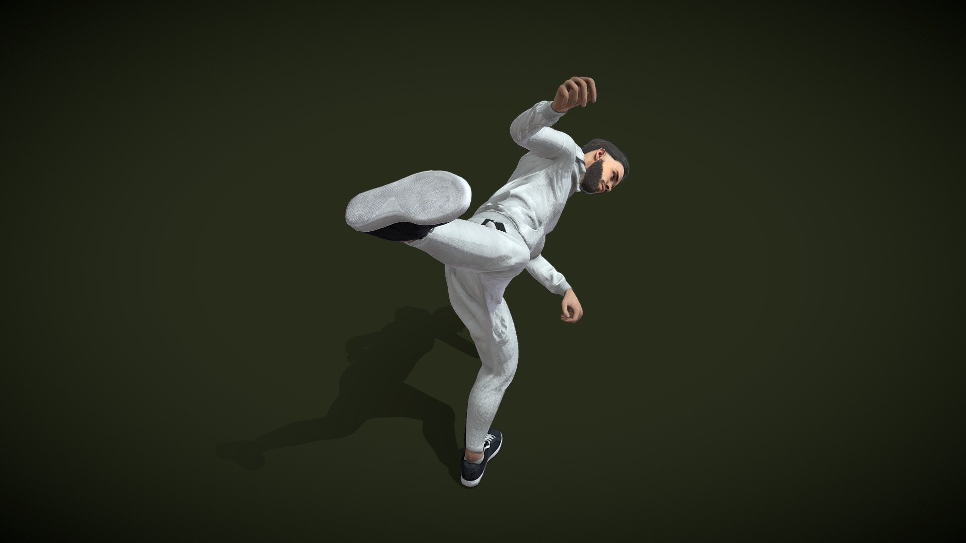 Animated Slow Motion MMA Roundhouse Kick - Download Free 3D model by ...