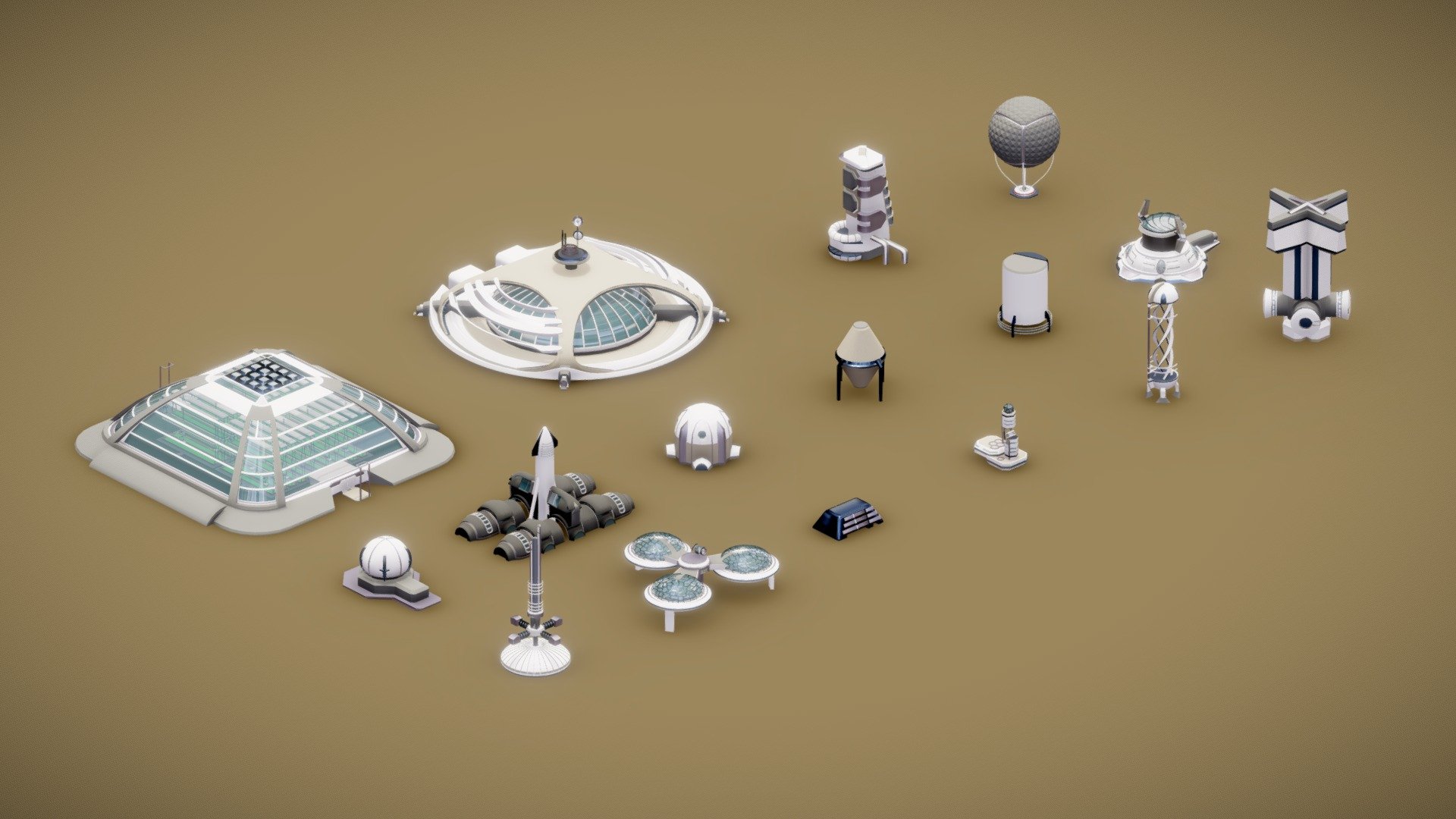 Stylized Space Buildings - Buy Royalty Free 3D model by TankStorm ...