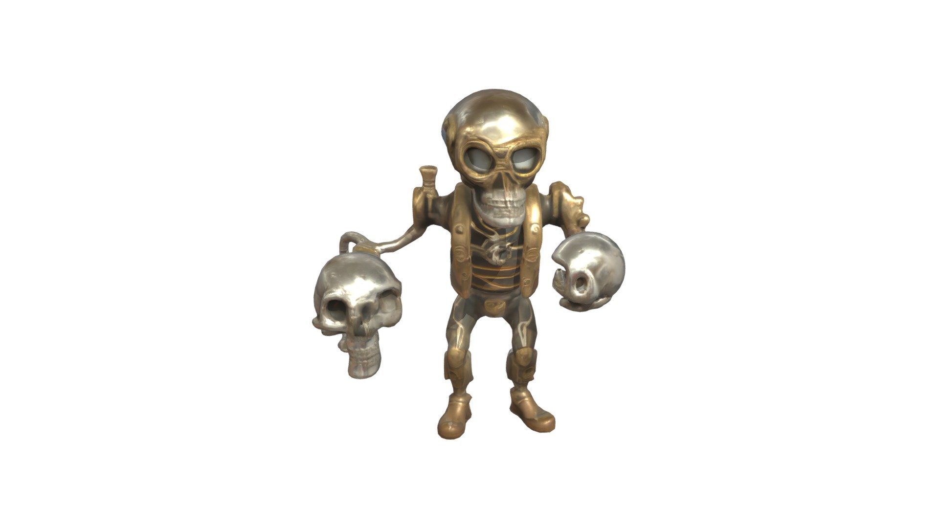 Steampunk skeleton character with mechanical el - 3D model by ...