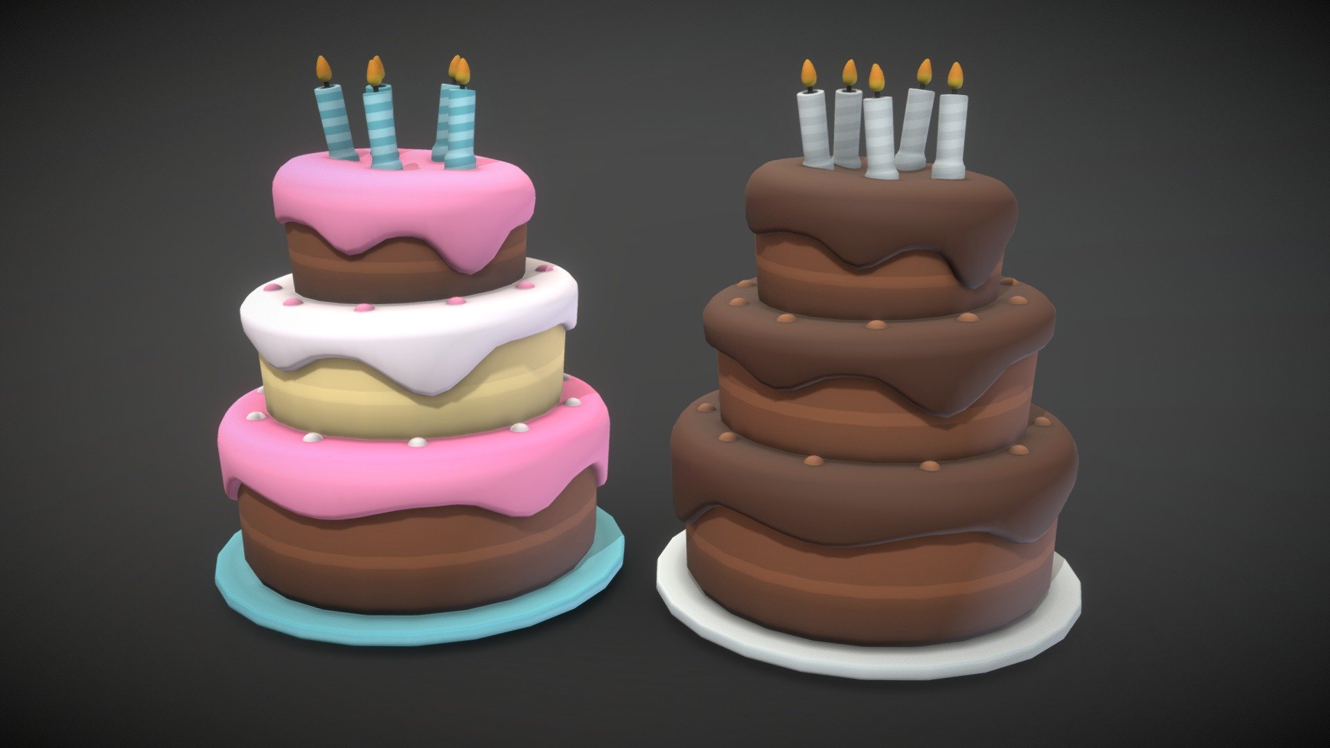 Birthday Cake 01 (Sweet Pack #01) - 3D model by cubeboystudios [98deb84 ...
