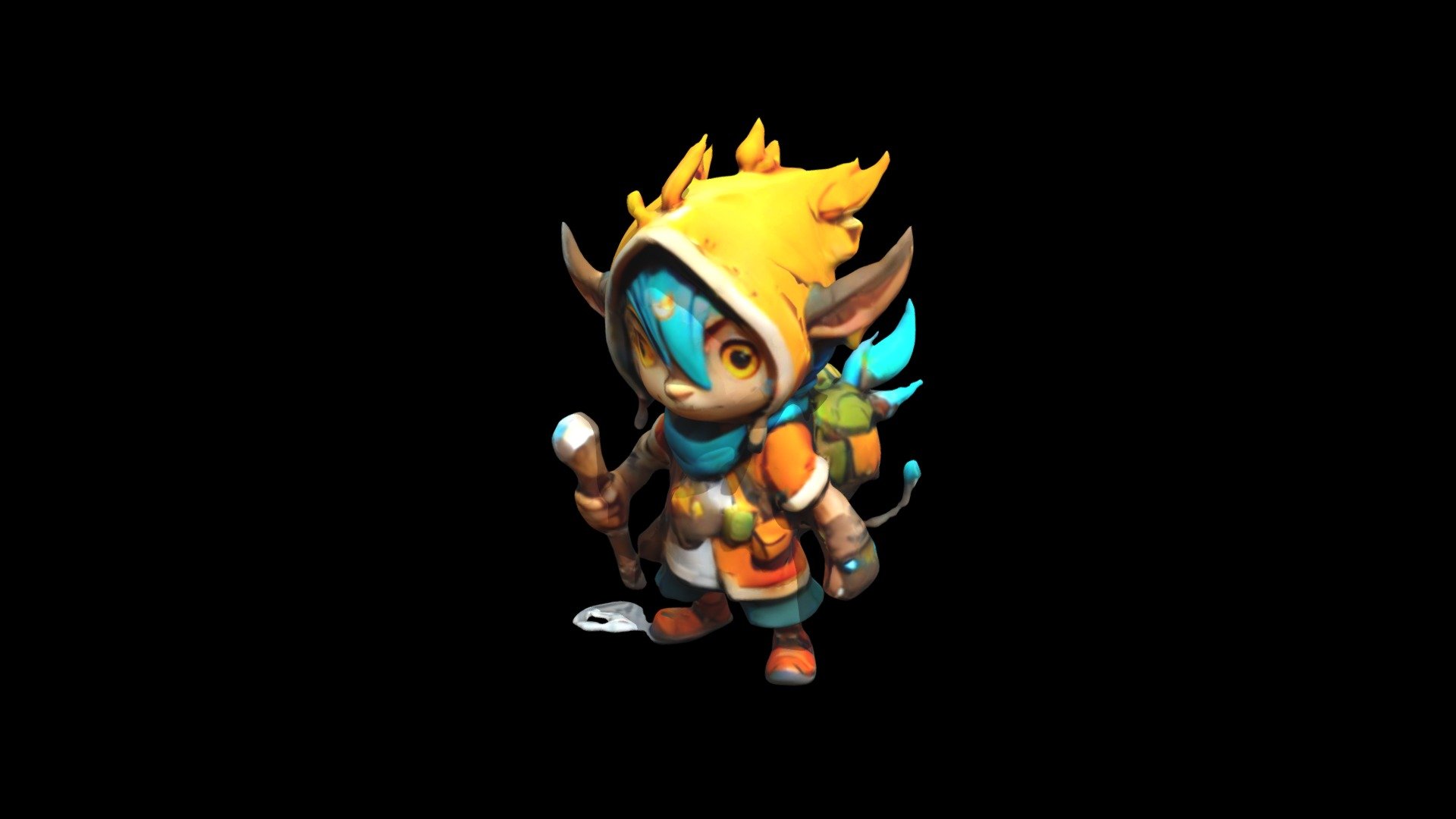 Anime style character A young demon with a myste - Download Free 3D ...
