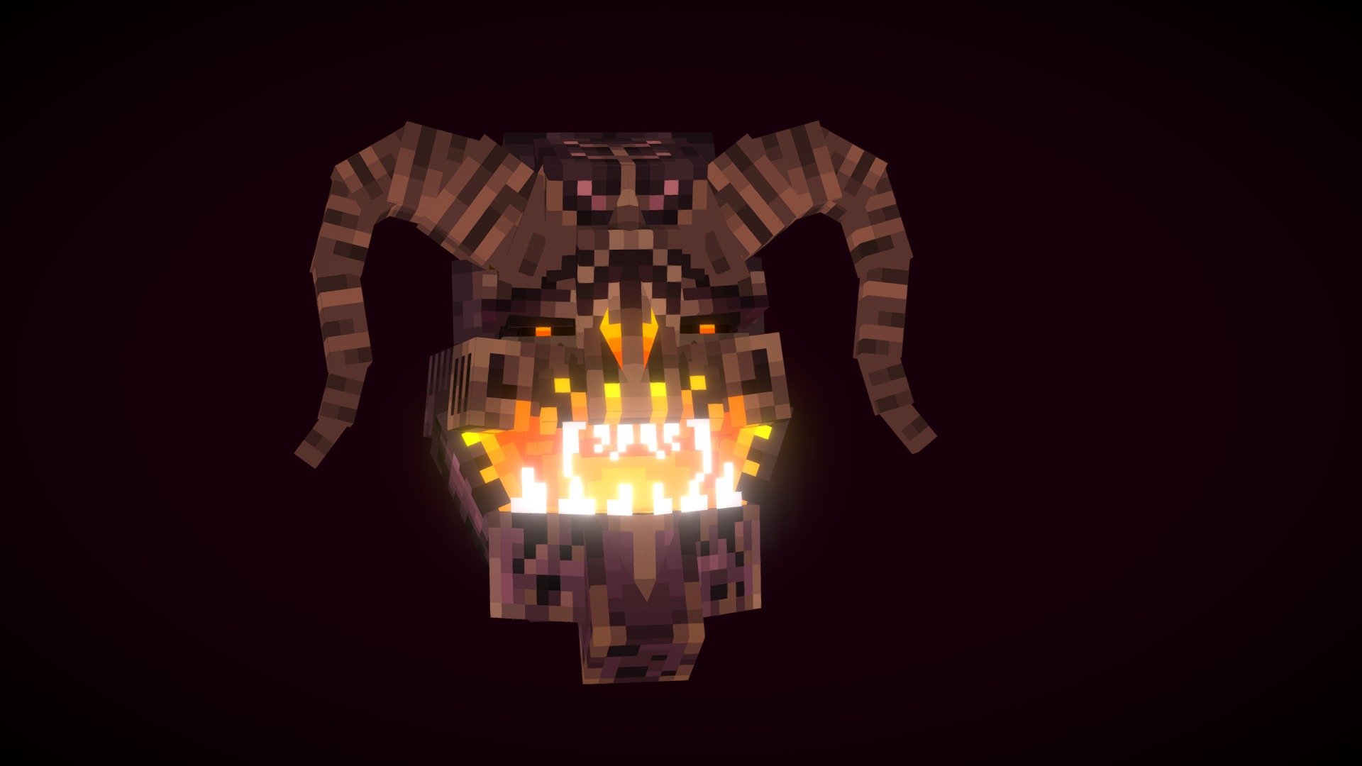 Netherite Devil face - 3D model by cazfps [98e5a17] - Sketchfab