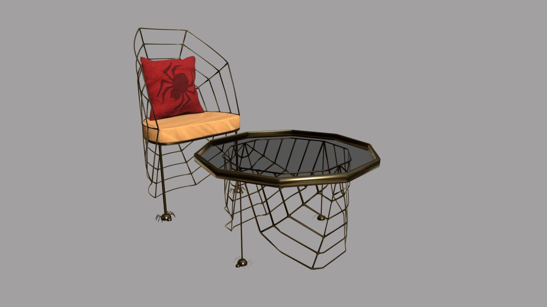 Spider Web Chair and Table 3D Model - 3D model by Trine Epiphany ...
