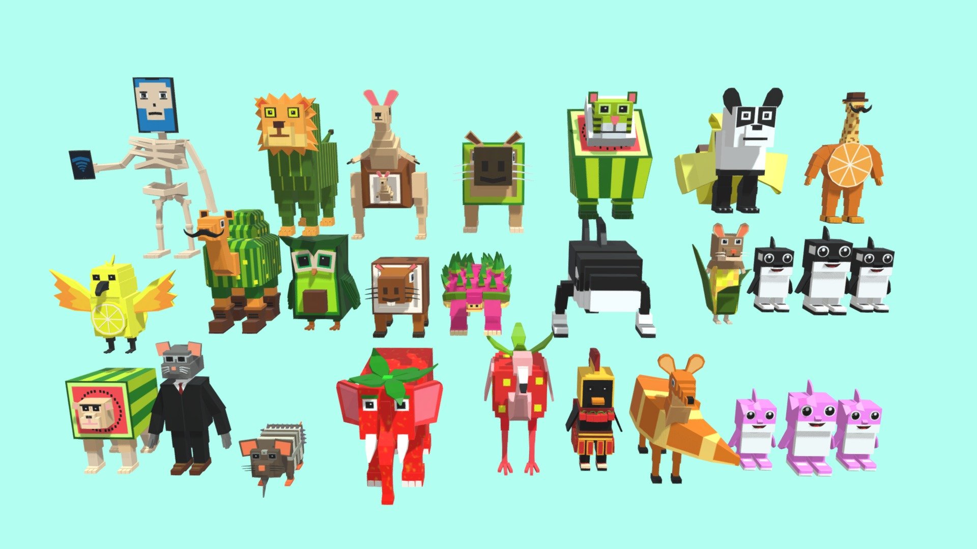 Steal A Brainrot Characters Animated Low-Poly 3 - 3D model by KAG3D ...