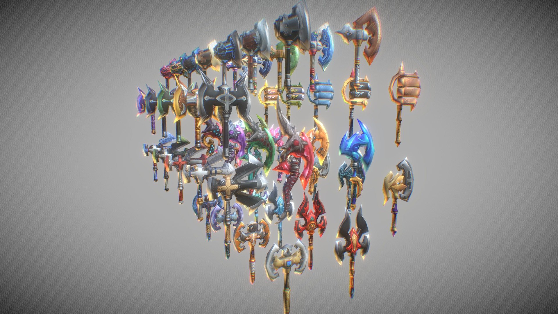 Cartoon Fantasy Axes (+45) - 3D model by Pixelated Adventures ...