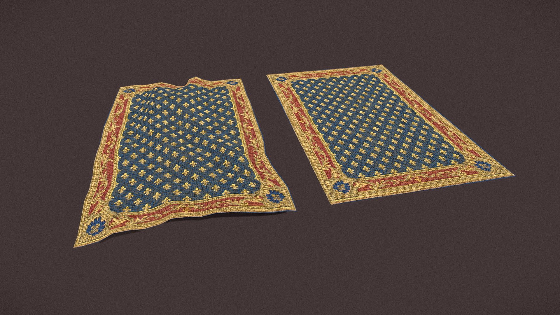 Blue Fleur Tapestry Low-poly 3D model - Buy Royalty Free 3D model by ...