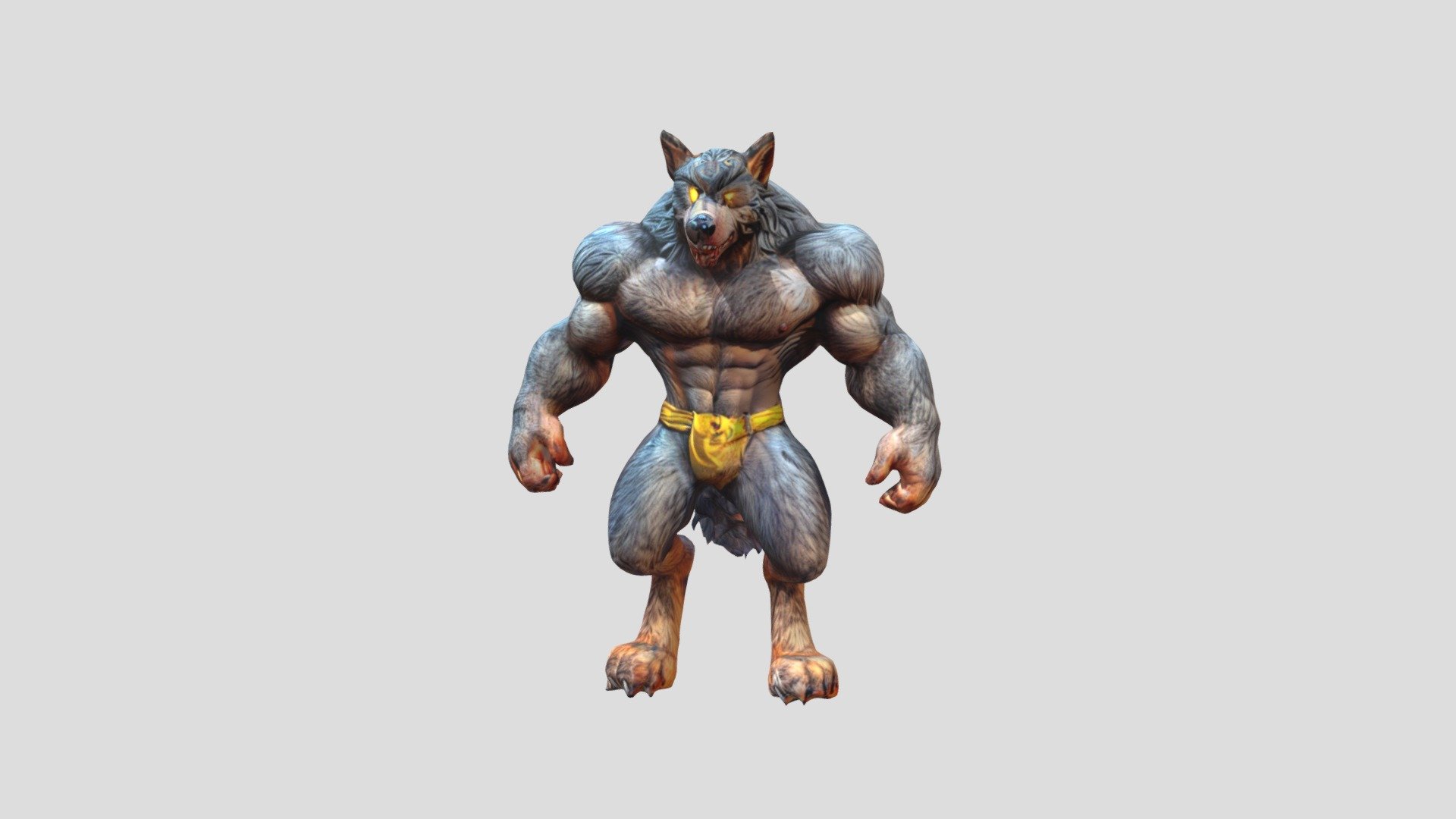 A muscular anthropomorphic wolf - Buy Royalty Free 3D model by ...