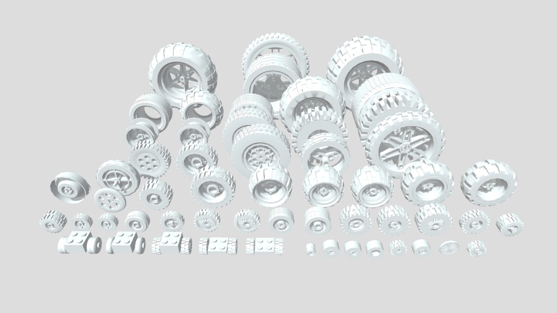 Lego Detalic #22 - Wheels and Tires - Download Free 3D model by MSTUDIO ...