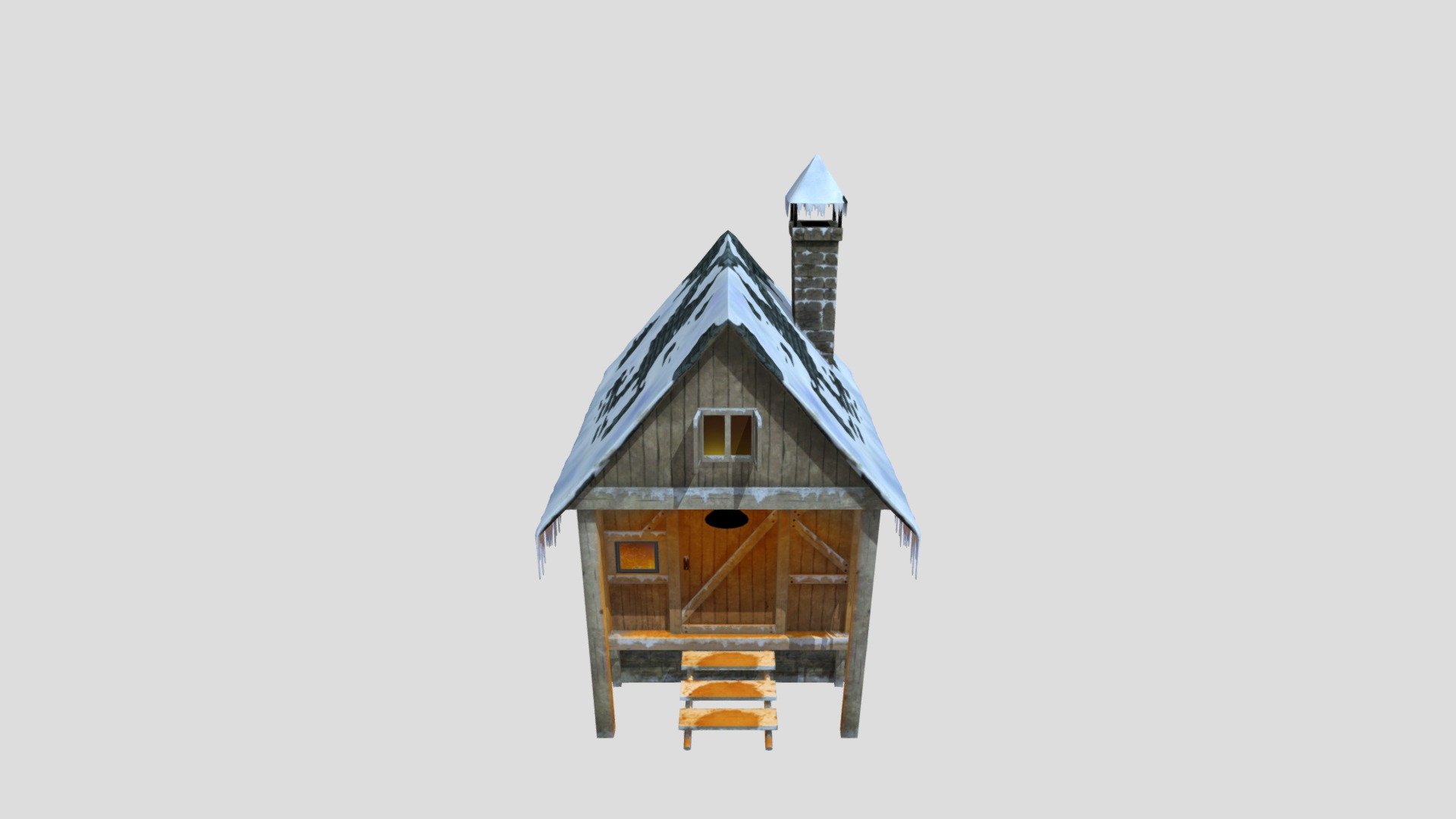 Snow Covered Wooden Cabin - Buy Royalty Free 3D model by 3DStuff ...