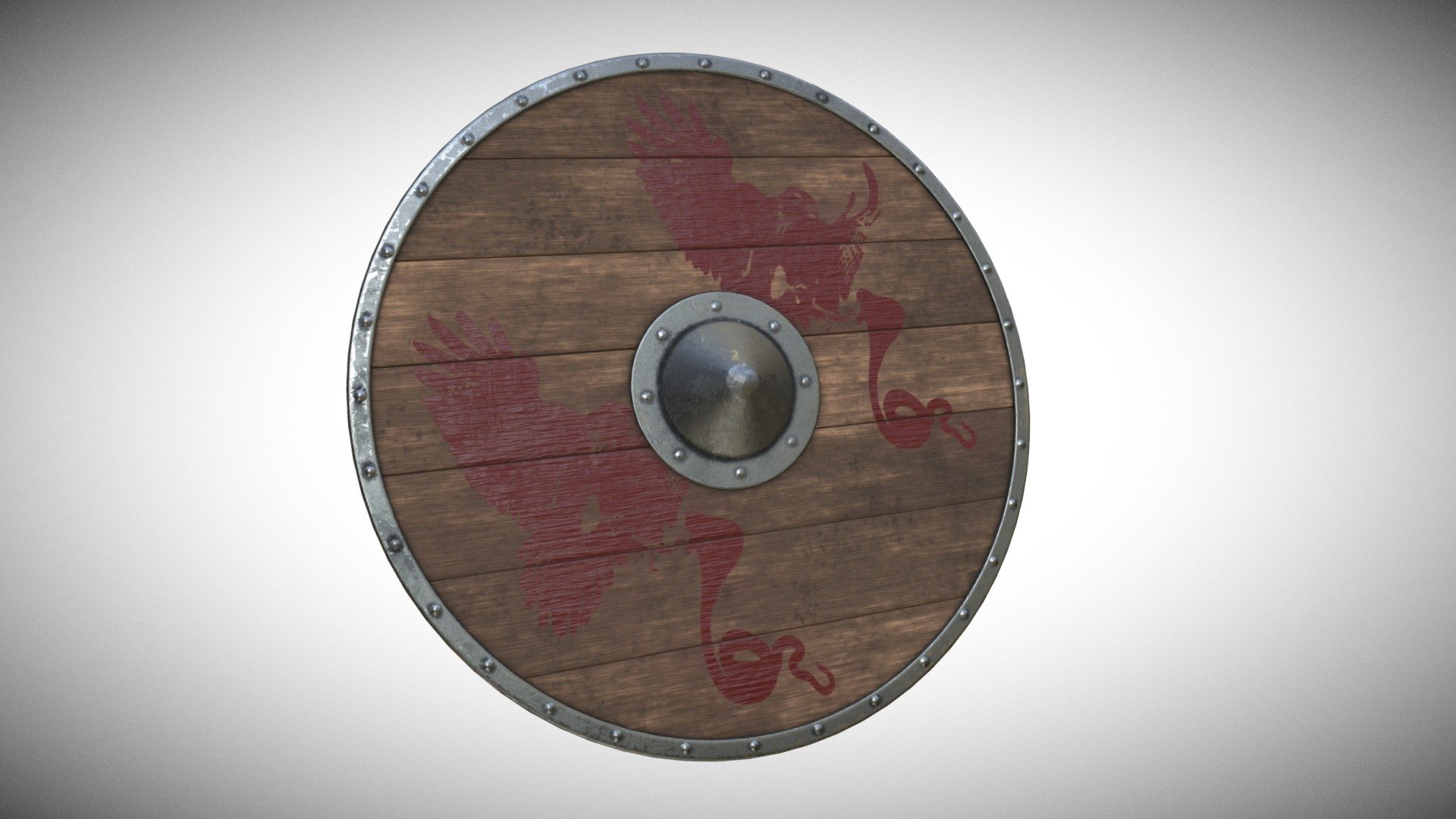 Viking Shield - Hawk vs Snake - Buy Royalty Free 3D model by zunaroath ...